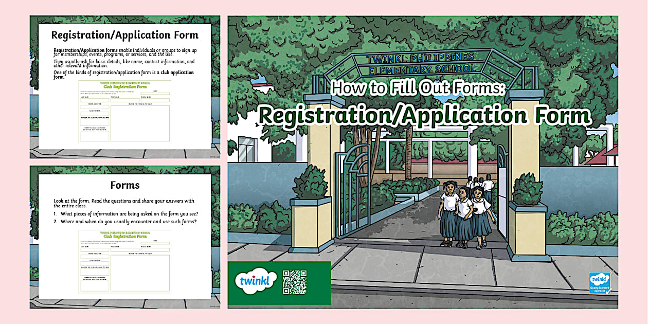 How to Fill Out Forms: Registration/Application Form | Grade 5 | Twinkl