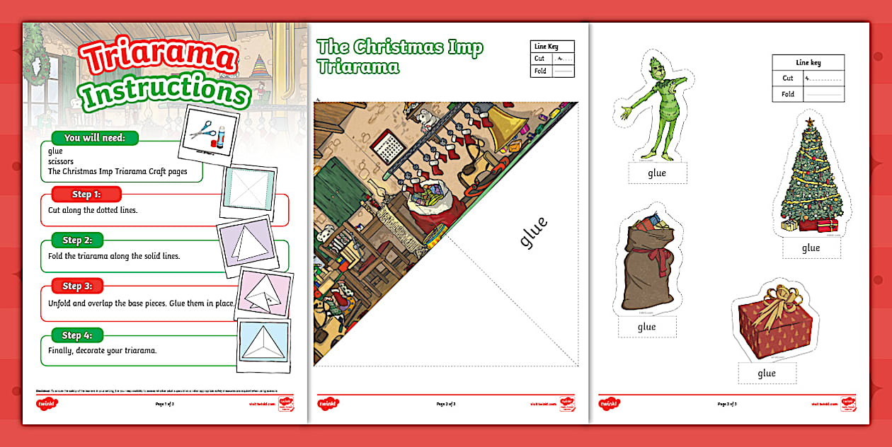 The Christmas Imp Triarama Craft - Twinkl