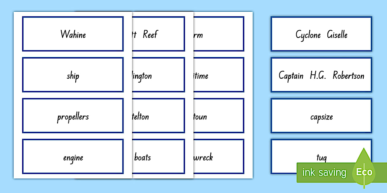Wahine Disaster Word Cards (teacher made) - Twinkl