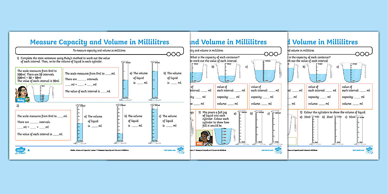 👉 Measure Capacity and Volume in Millilitres Differentiated Maths ...