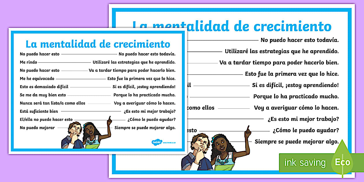 La mentalidad fija versus la mentalidad de crecimiento Póster DIN A2