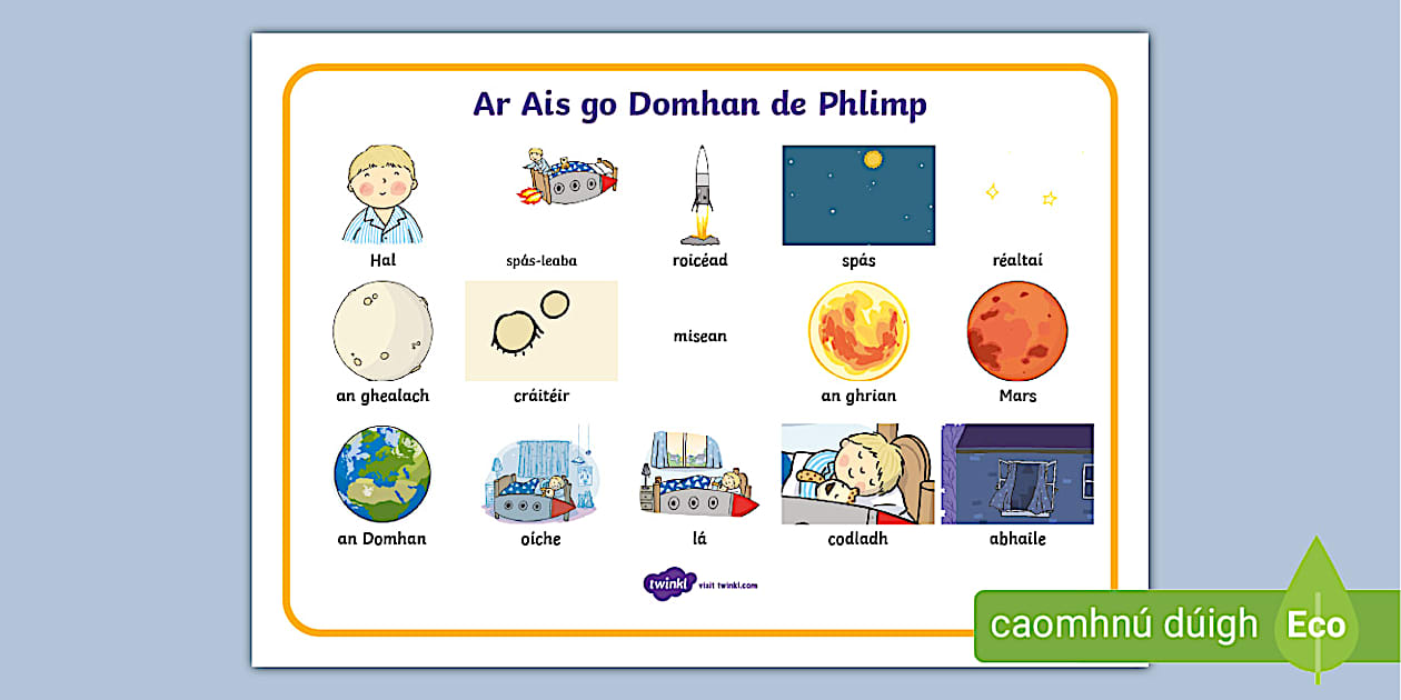 Ar Ais go Domhan de Phlimp: Mata Focal (teacher made)