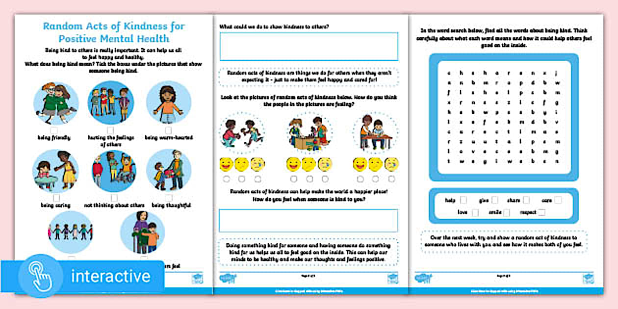 Interactive PDF: Random Acts of Kindness 5–7 Activity