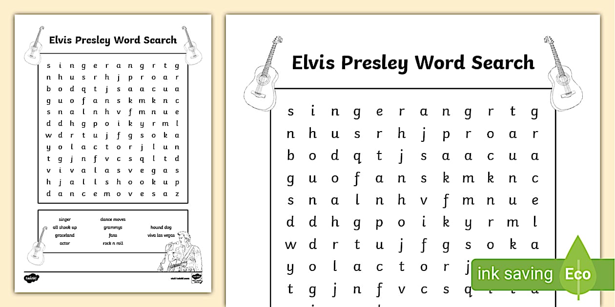 👉 Elvis Presley Word Search (Teacher-Made) - Twinkl