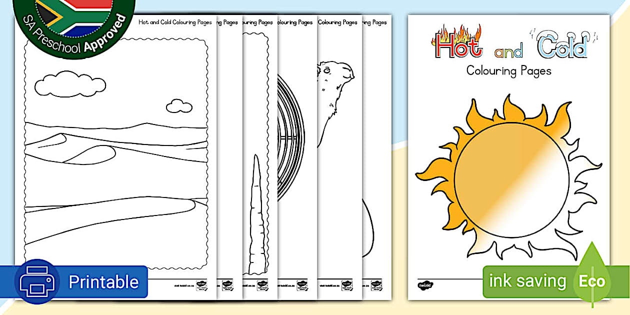 Hot and Cold Colouring Pages | Preschool Resources | Twinkl