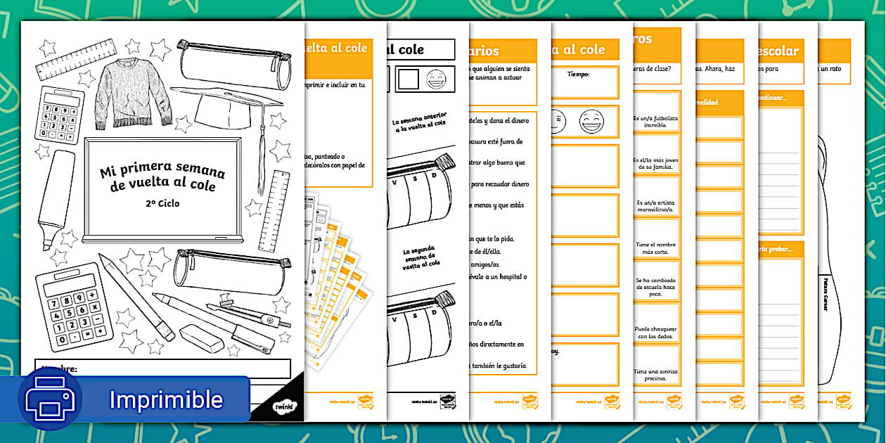 Cuadernillo: Mi primera semana de vuelta al cole - 2º ciclo