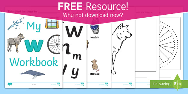 FREE! - My 'W' Workbook - W Words for Kids (teacher made)