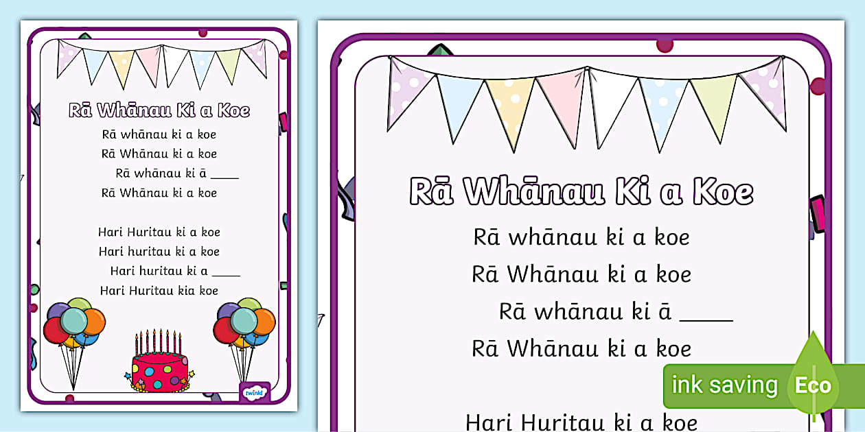 Māori Happy Birthday Song Lyrics - Rā Whānau Waiata
