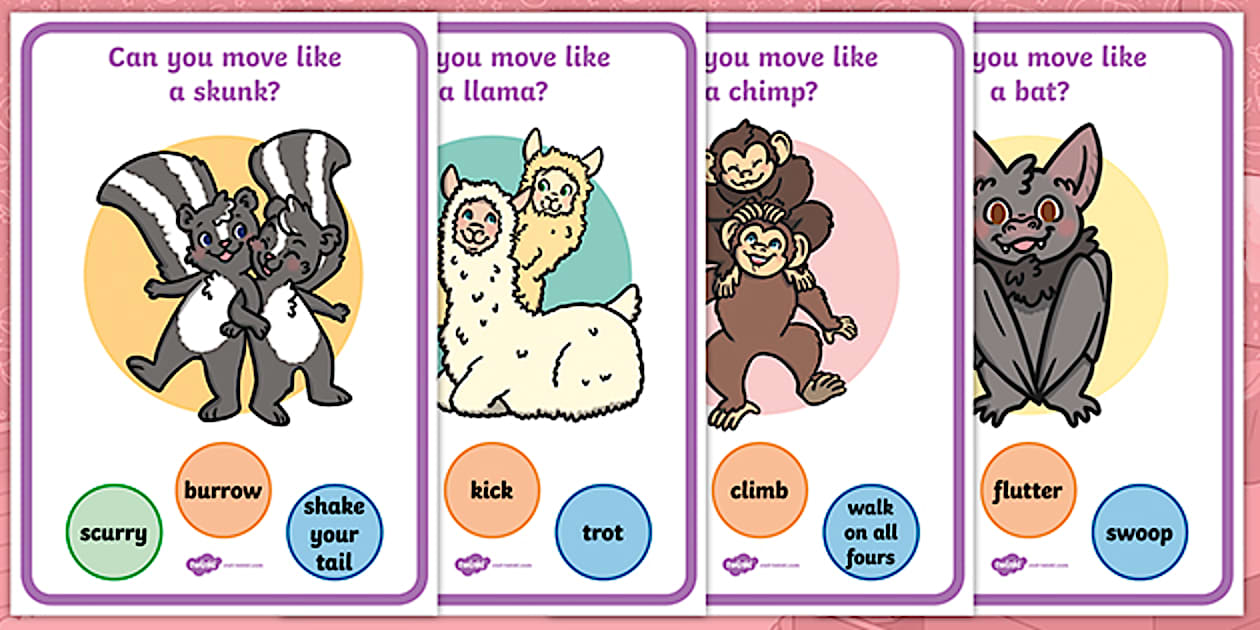 Stop Telling Fibs! Animal Moves A4 Posters (teacher made)