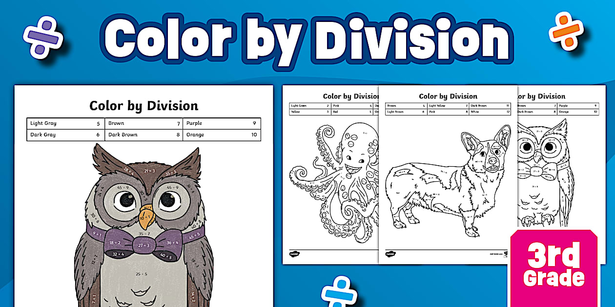 Third Grade Color by Division Worksheets