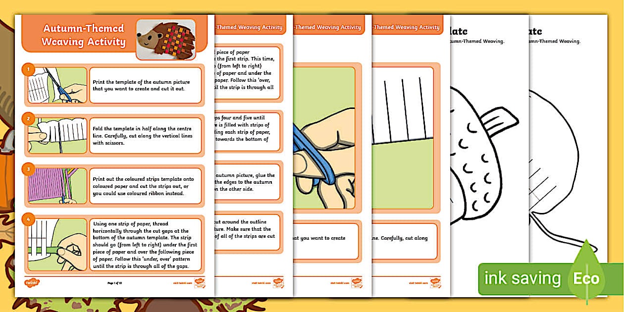 Autumn Weaving Craft Activity (teacher made) - Twinkl