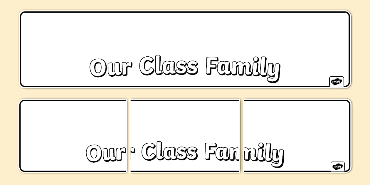 Our Class Family Collaborative Drawing Display Banner