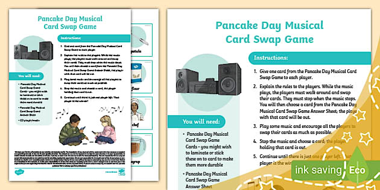 Pancake Day Musical Card Swap Game | Pancake Day | Parents