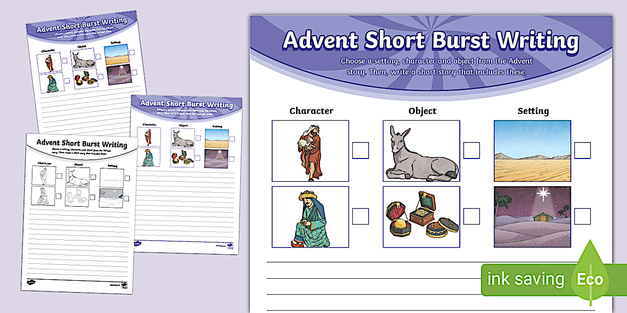 Advent Short Burst Writing Template (Hecho por educadores)
