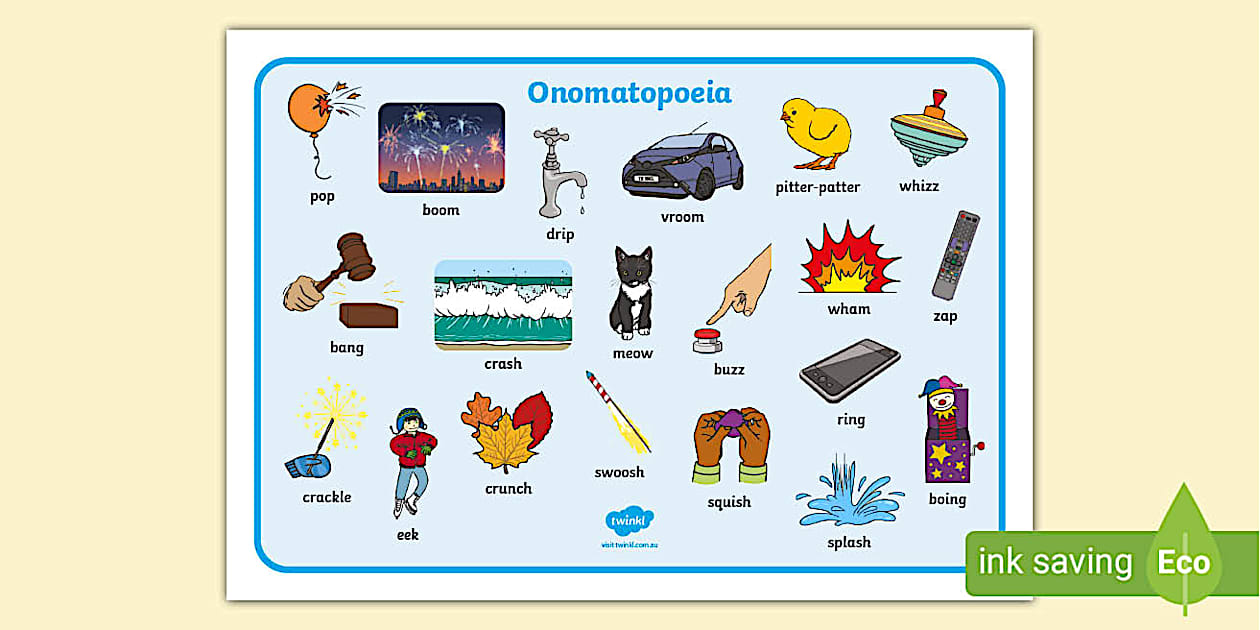Onomatopoeia Word Mat (teacher made) - Twinkl