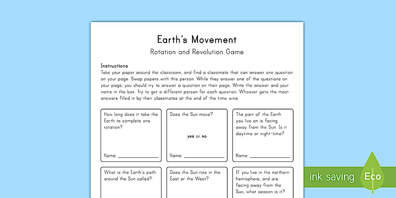 Editable Earth's Movement: Rotation and Revolution Game