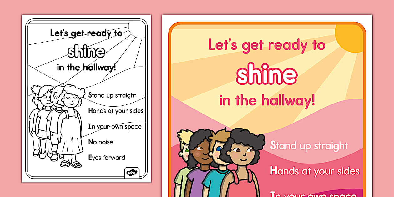 Precursive Let's Get Ready to Shine! Poster (Lehrer gemacht)