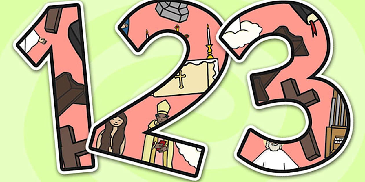 Christianity Themed Display Numbers-christianity, themed numbers ...