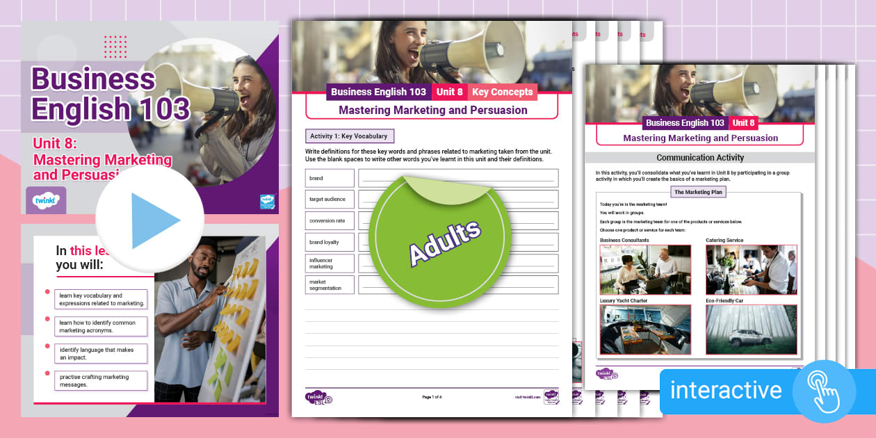 ESL Business English 103: Unit 8 (teacher made) - Twinkl