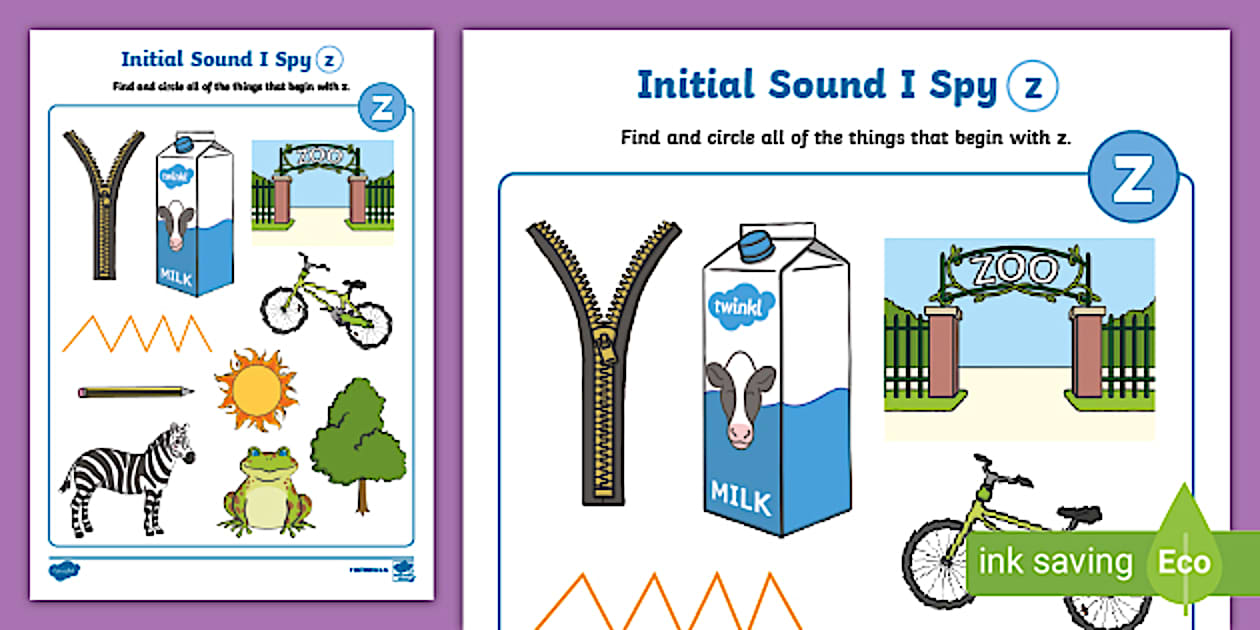 Initial Sounds I Spy Activity: Letter z (teacher made)