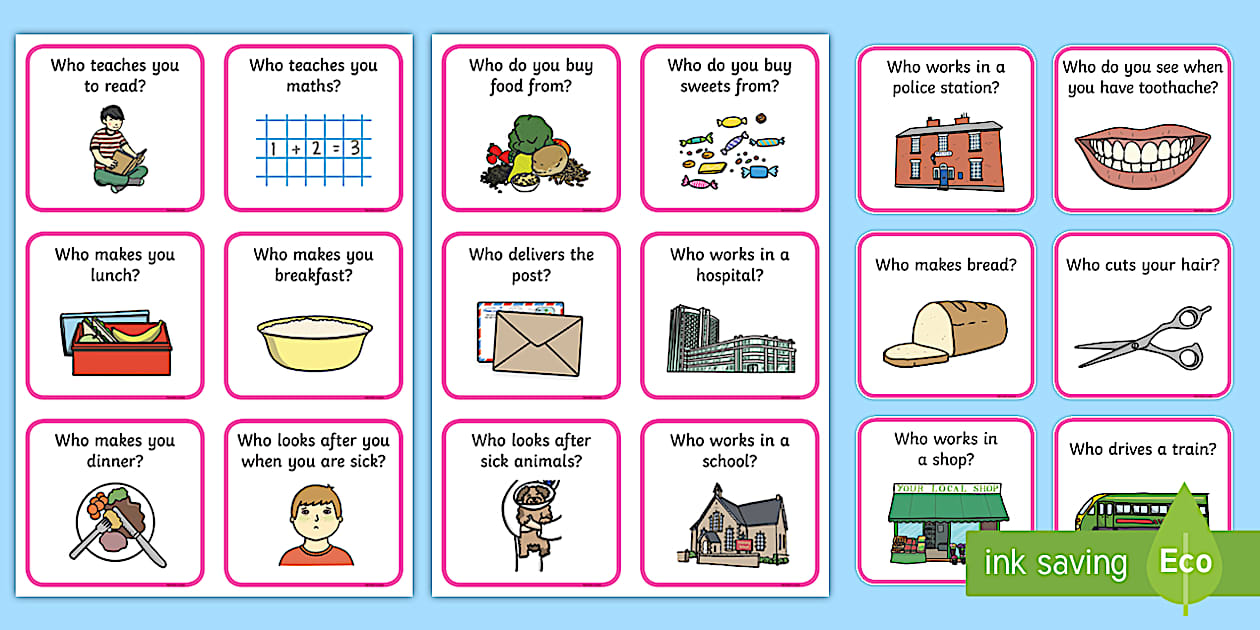 Who Question Cards (teacher made) - Twinkl