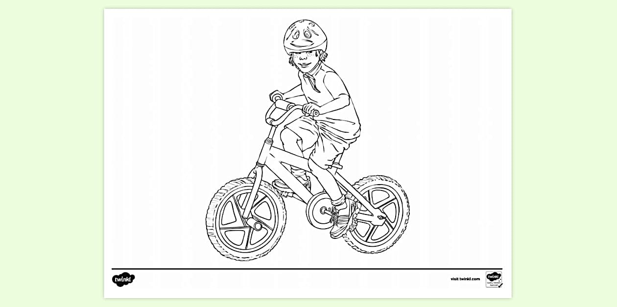Child Riding a Bike Colouring Sheet | Colouring Sheets