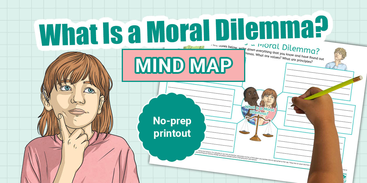 * NEW * What Is a Moral Dilemma? Mind Map (teacher made)