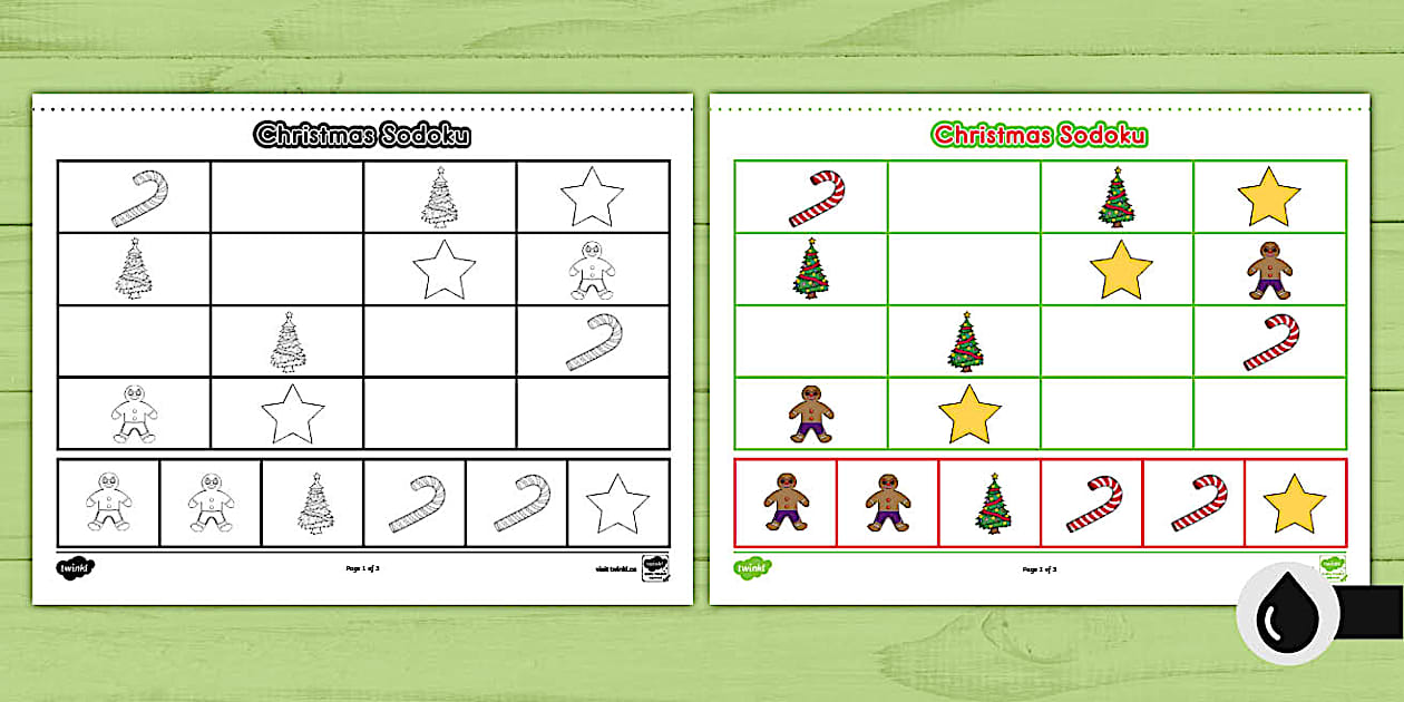 Christmas Themed Picture Sudoku (teacher made) - Twinkl