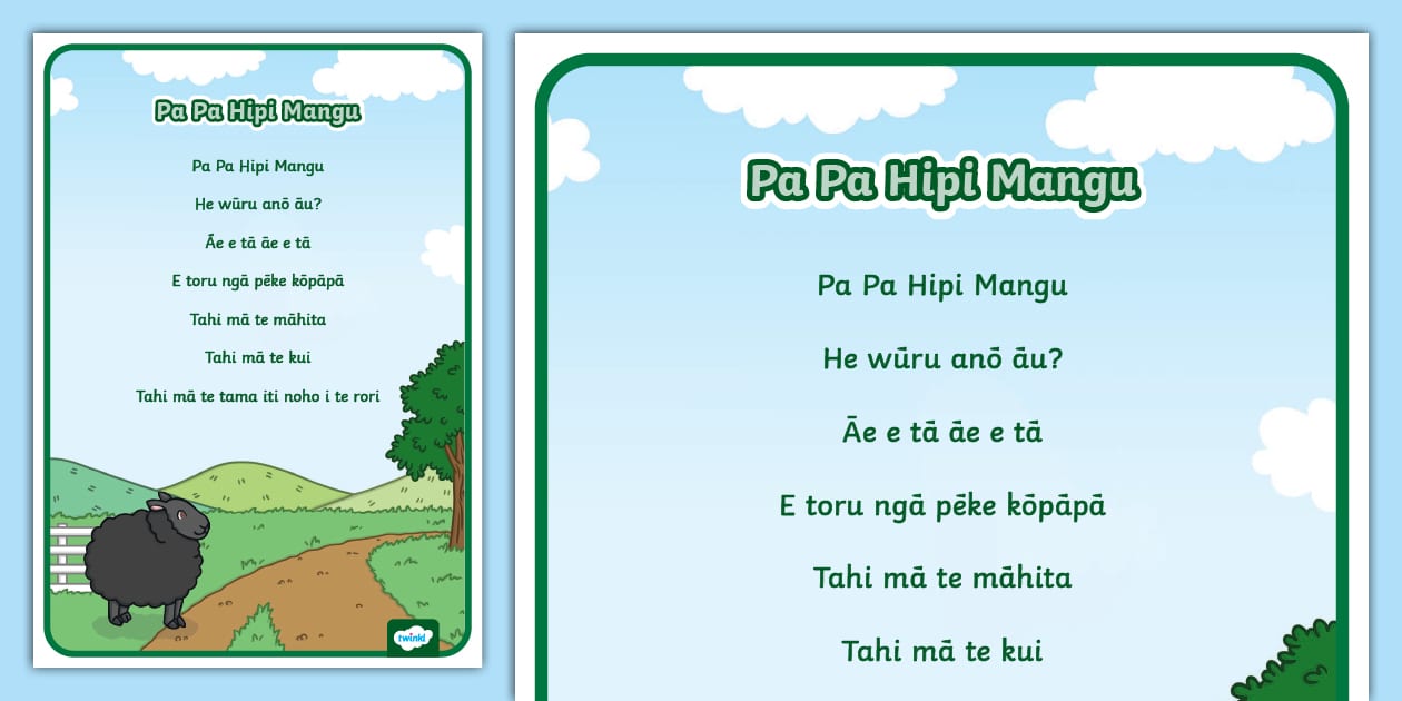 Baa Baa Black Sheep Te Reo Display Poster - Twinkl