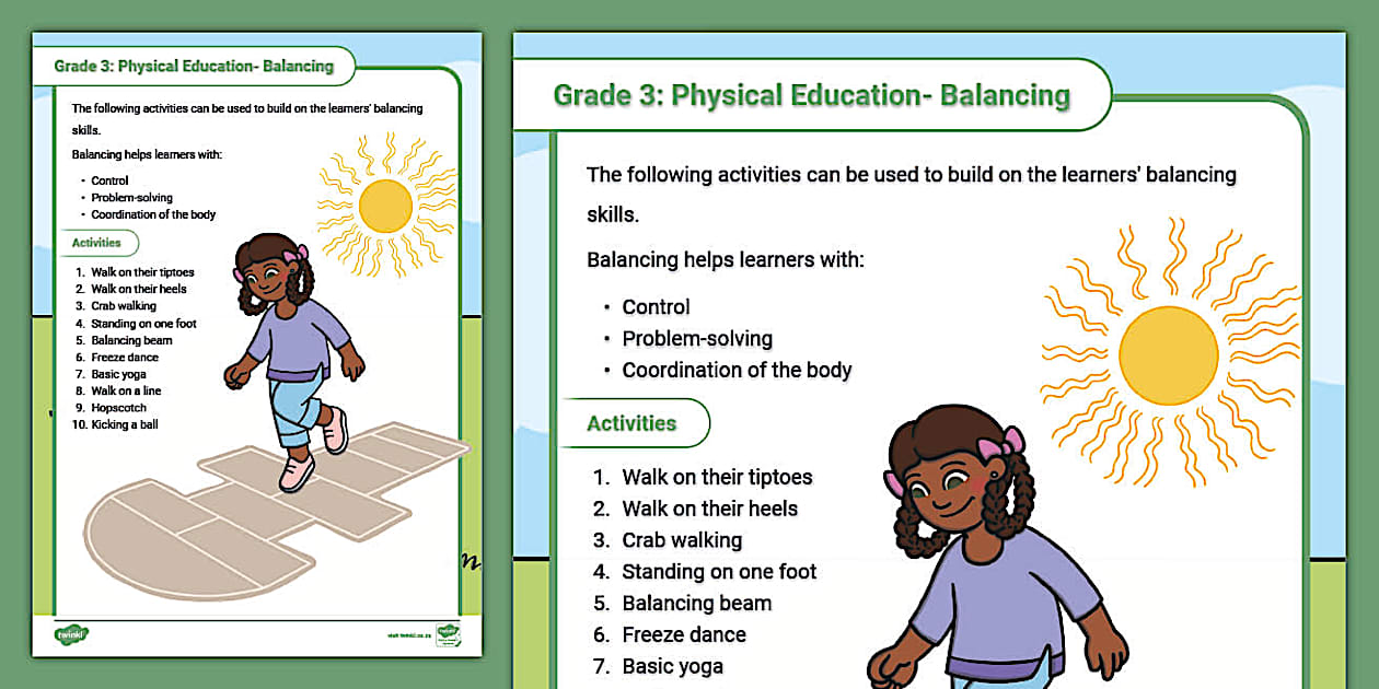 Grade 3 Physical Education: Balancing Activities - Twinkl
