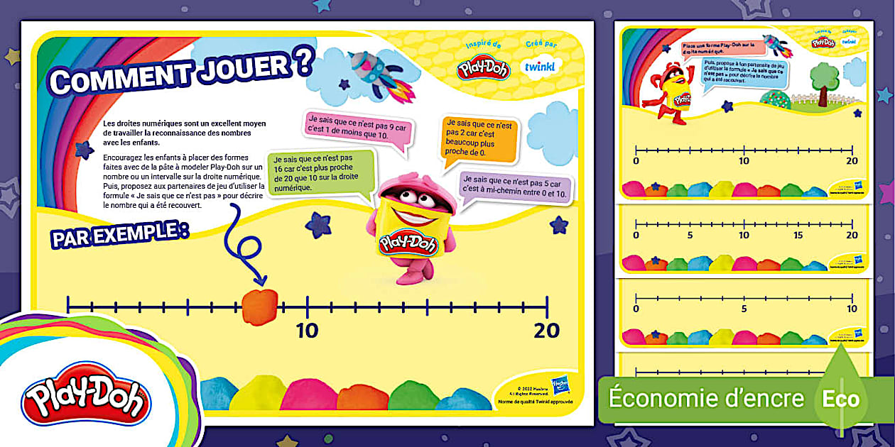 FREE! - Etude des droites numériques avec Play-Doh - Twinkl