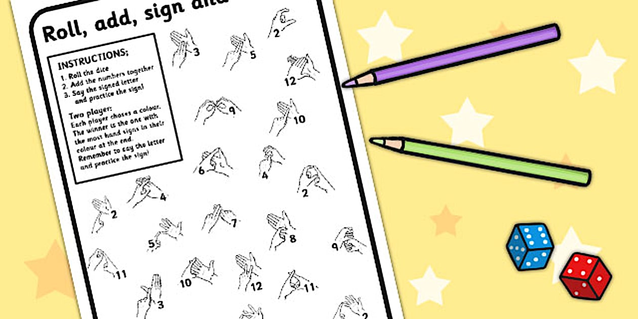 British Sign Language Left Handed Alphabet Colour Roll Worksheet