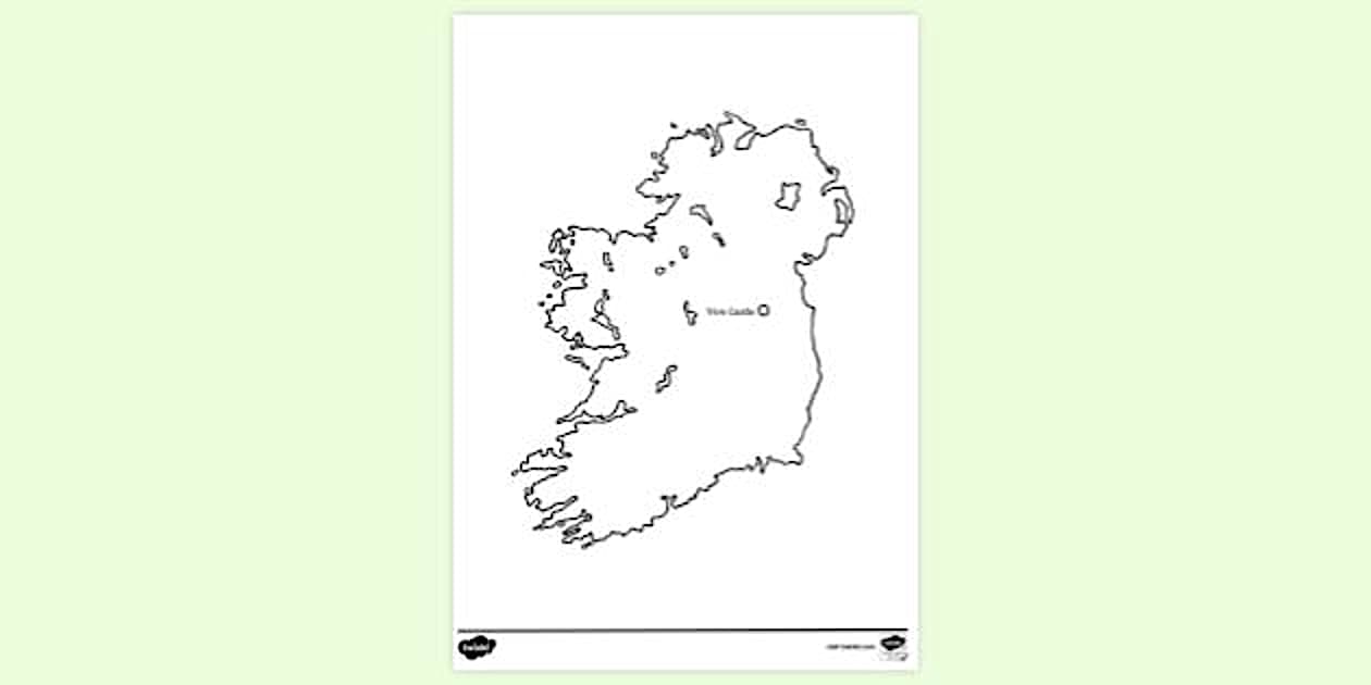 Map of Ireland Showing Trim Castle Colouring Sheet - Twinkl