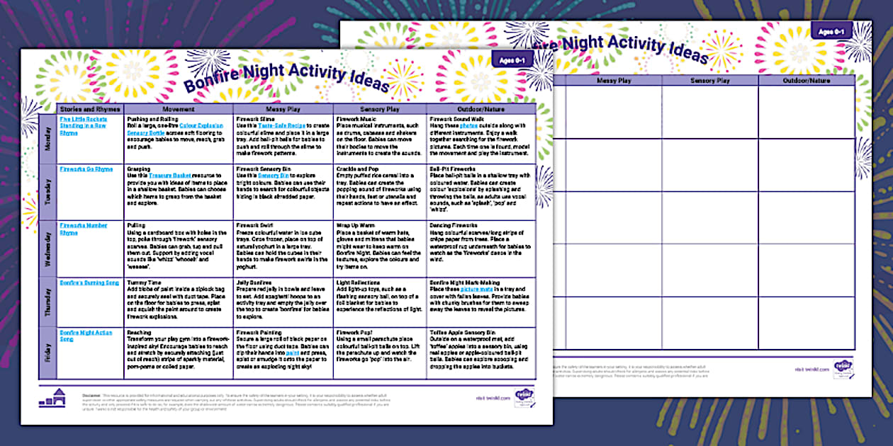 EYFS Baby Room Planning: Bonfire Night | Planning | Twinkl