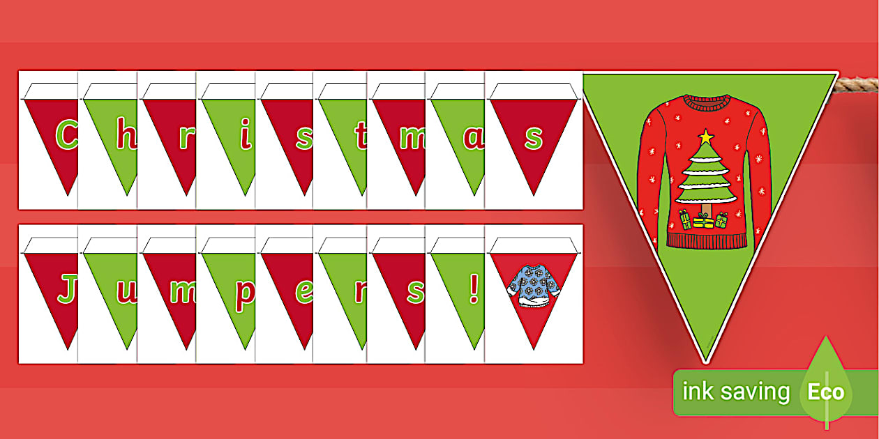 Christmas Jumper Display Bunting - Twinkl - KS1 - Twinkl