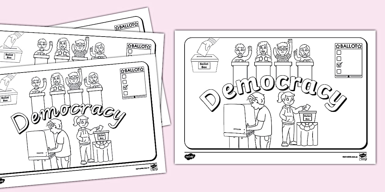 Democracy Colouring Sheet - Twinkl Colouring (teacher made)