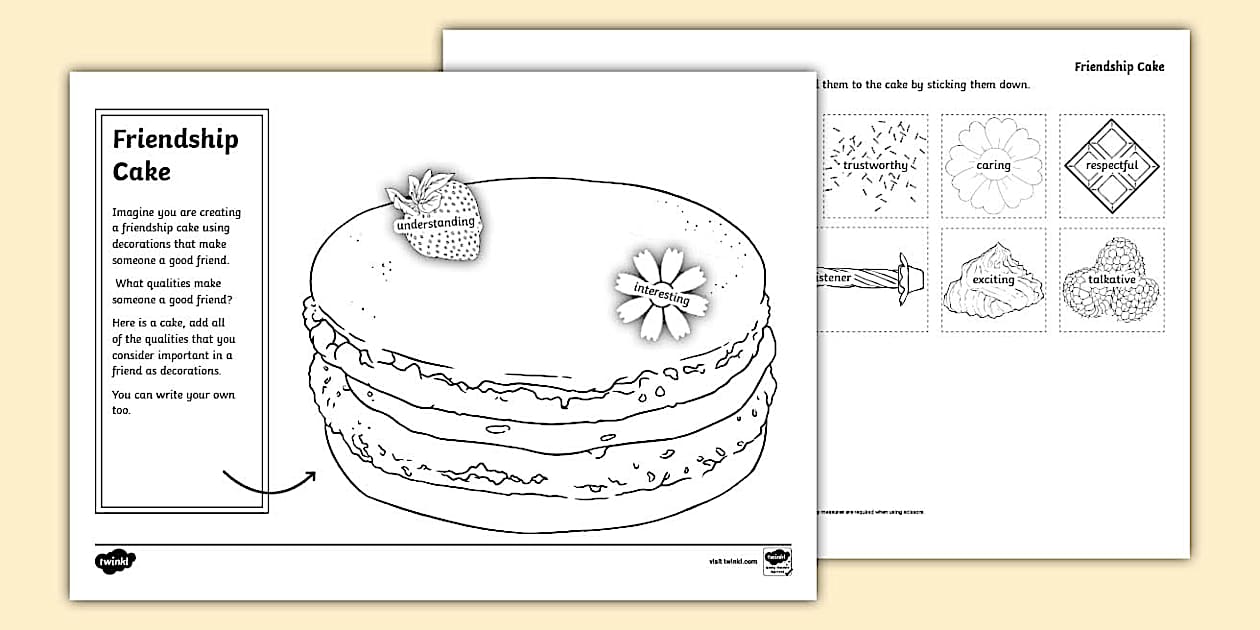 Friendship Cake Worksheet (teacher made) - Twinkl
