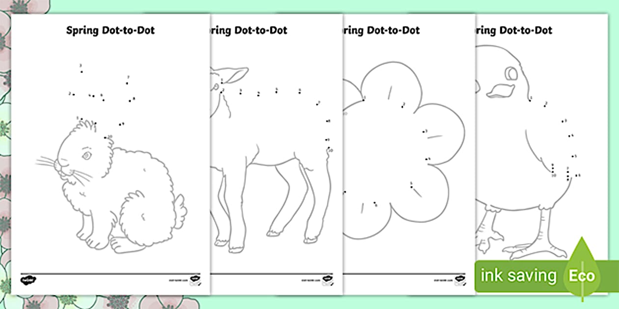 Spring Themed 1-10 Dot to Dot - Primary Resources - Twinkl