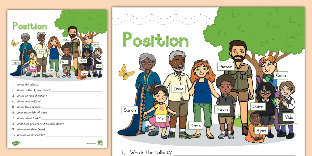 Grade 1 Maths - Position and Orientation - People - Twinkl