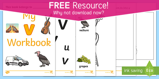 FREE! - My 'v' Workbook - 'v' Words for Kids (Teacher-Made)