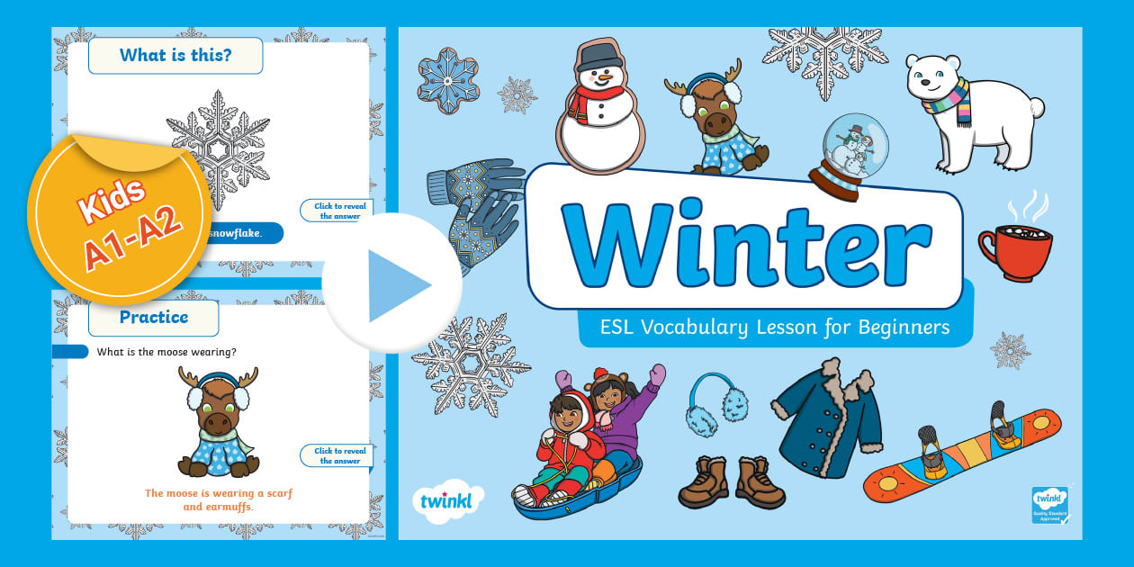 Twinkl Winter Vocabulary Lesson for Kids - Twinkl