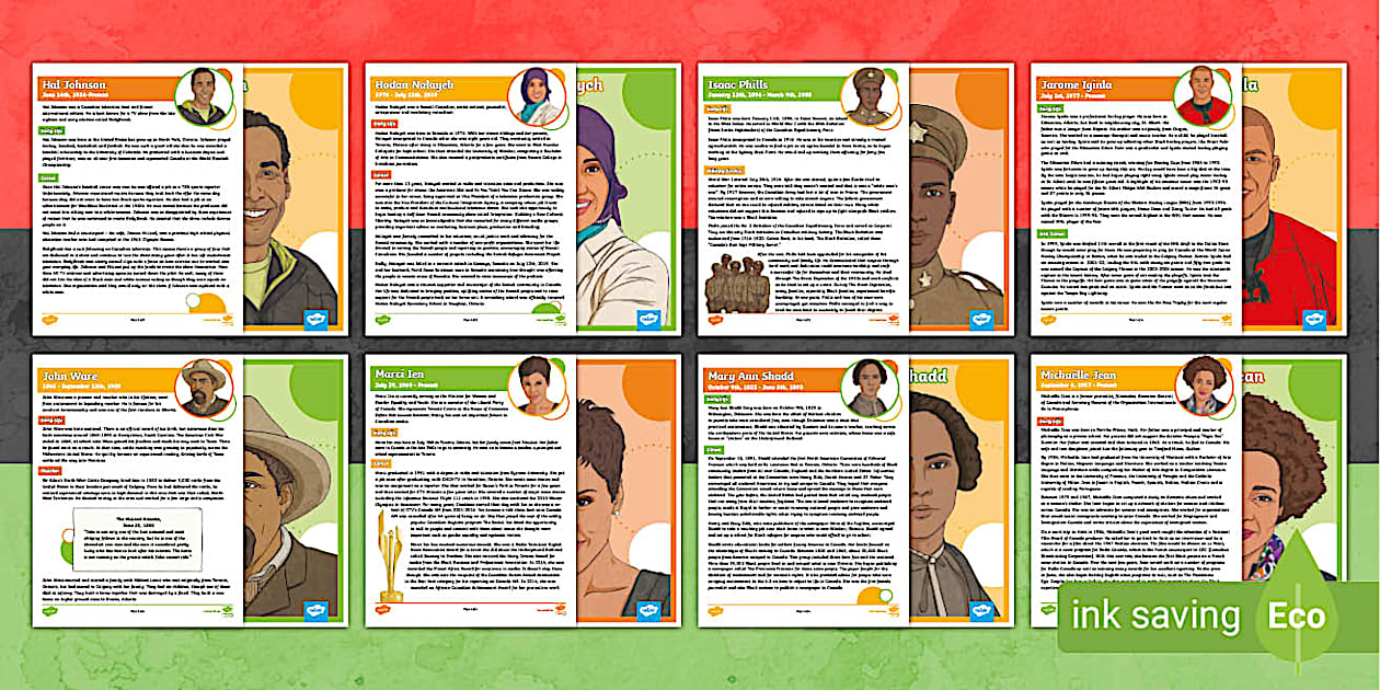 Great Black Canadians - Black History Month Free Printables