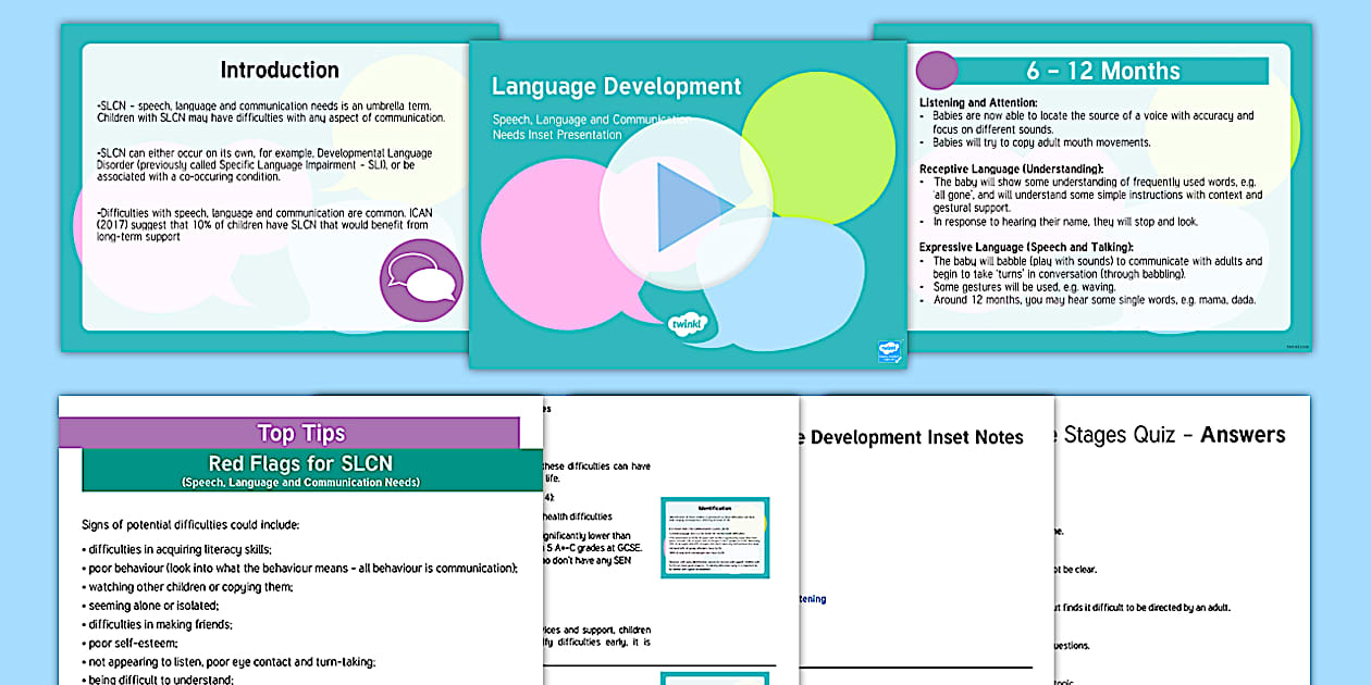 SLCN - Language Development INSET PowerPoint Pack - Twinkl
