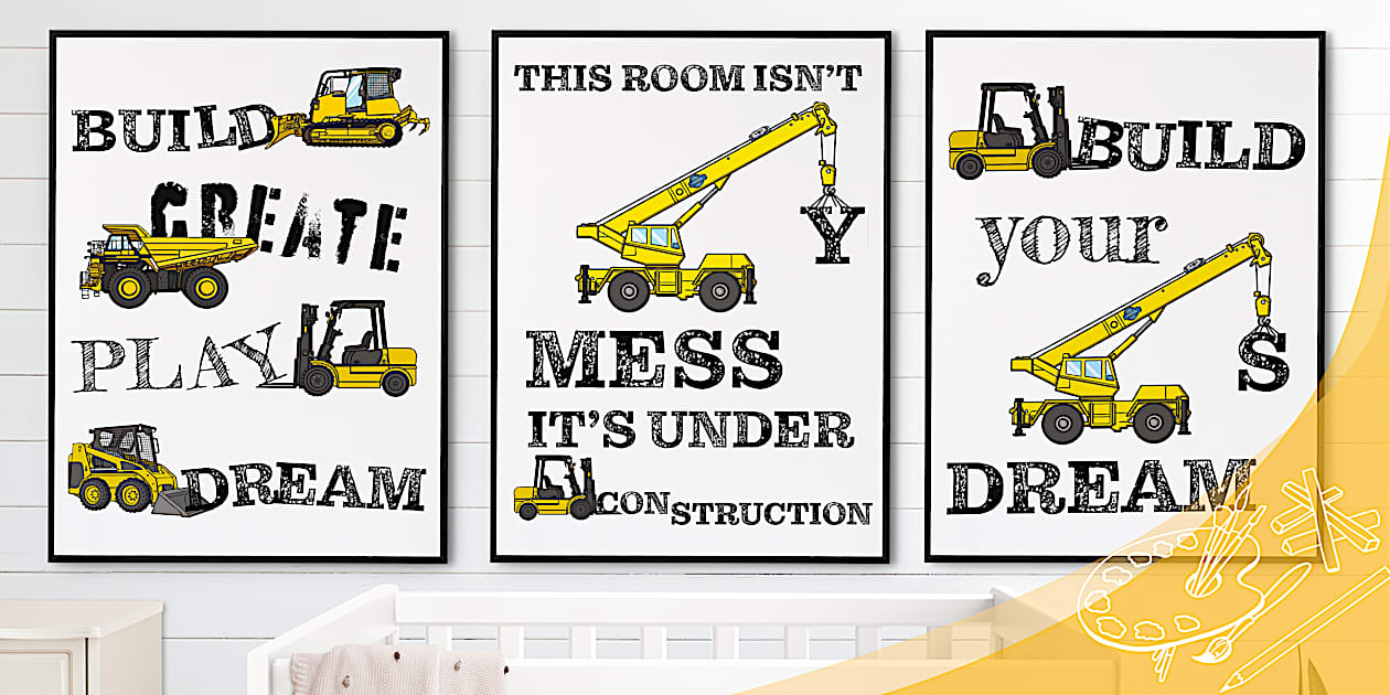 Build Dream Construction Vehicles Inspirational Posters Pack