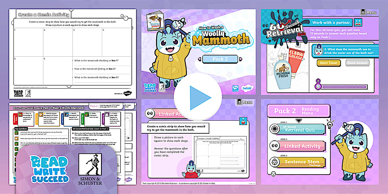 FREE! - How to Wash a Woolly Mammoth Whole-Class Reading Pack 2