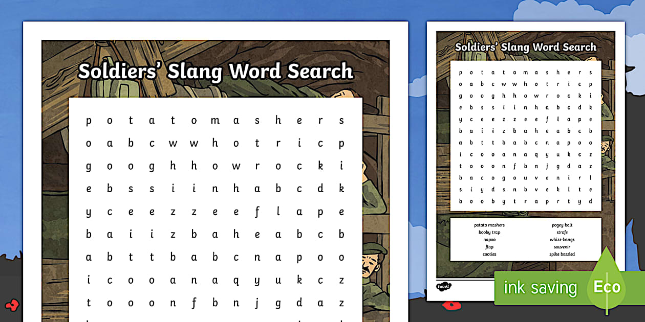 Soldier's Slang Word Search (teacher made) - Twinkl