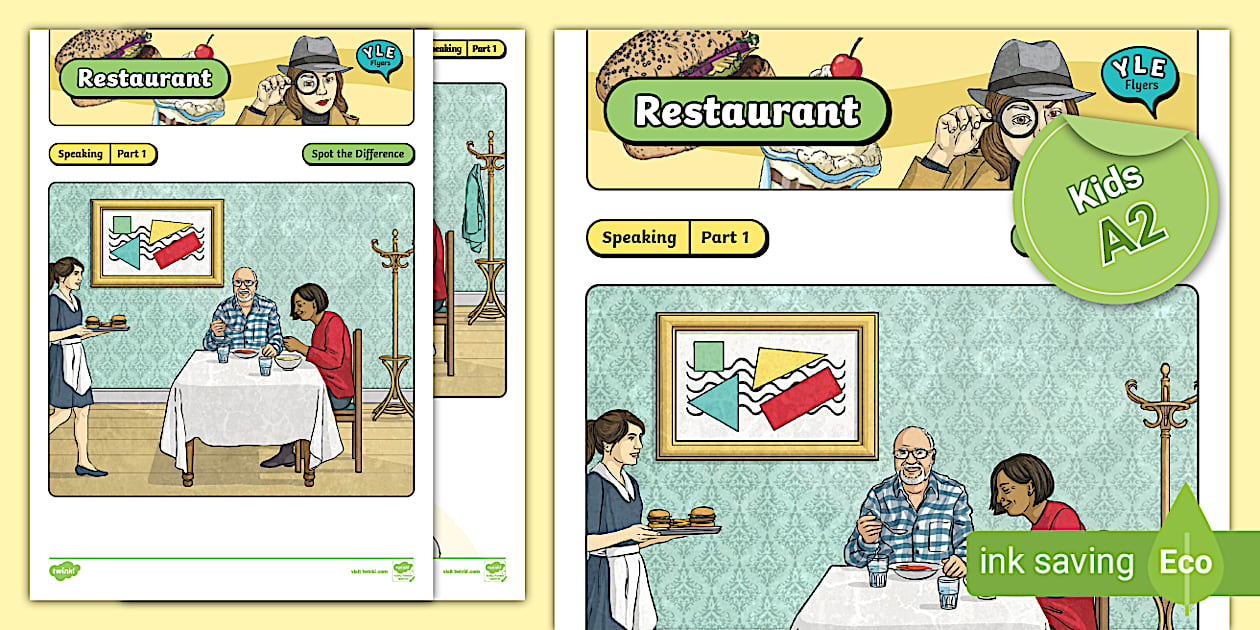 ESL YLE Flyers Speaking Part 1 (Restaurant) [Kids, A2]