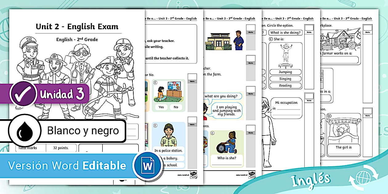 Inglés | Evaluación | Unidad 3 | Occupations | 2° Básico
