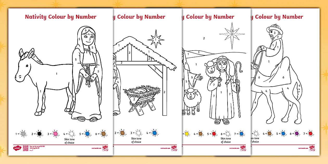 👉 EYFS Nativity Colour by Number Activity (teacher made)