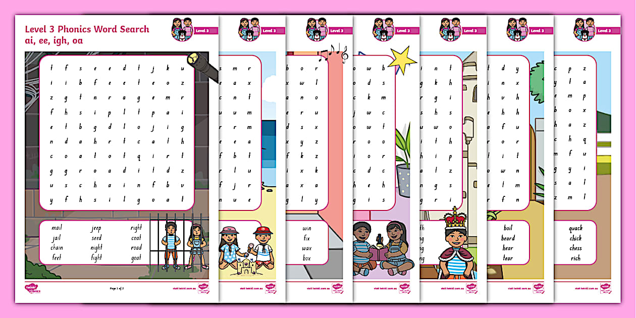 Twinkl Phonics Level 3 Word Search Pack